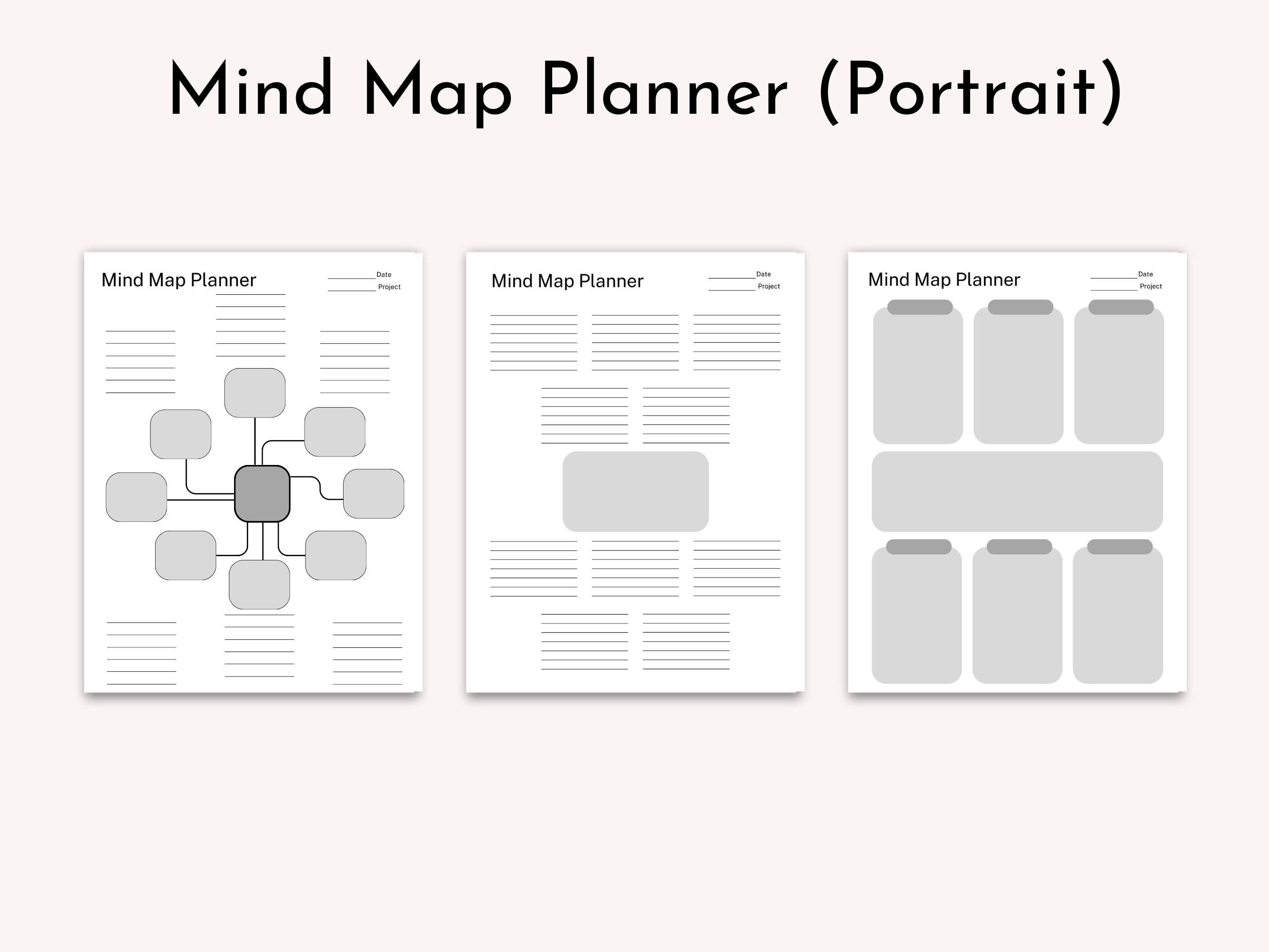 Mind Map Template Printable, Mind Map Planner, Editable Brain Dump ...