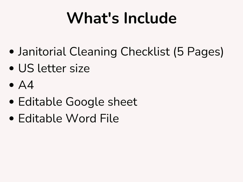 Janitorial Cleaning Checklist, Janitorial Services, Cleaning Service ...
