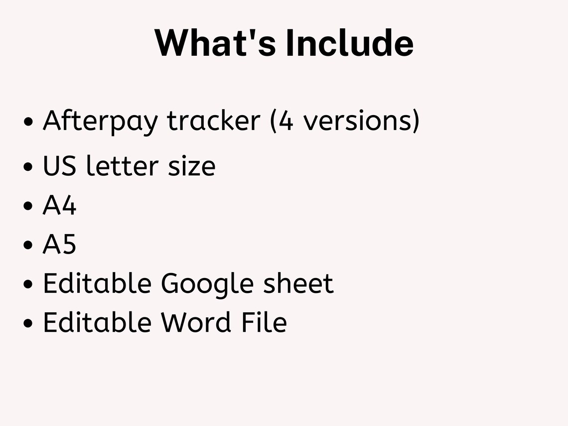 Afterpay Tracker Printable, Buy Now Pay Later Tracker, Afterpay Finance ...