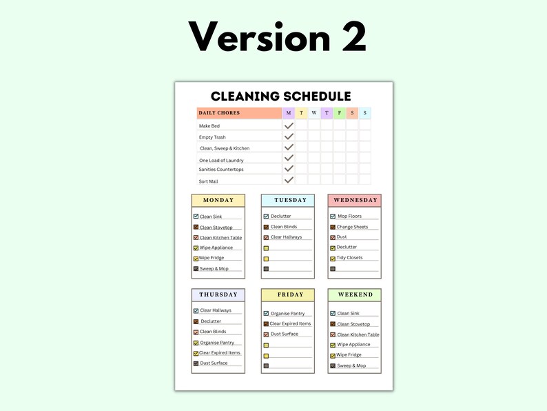 EDITABLE Cleaning Schedule Planner, Weekly Cleaning Checklist, Weekly ...