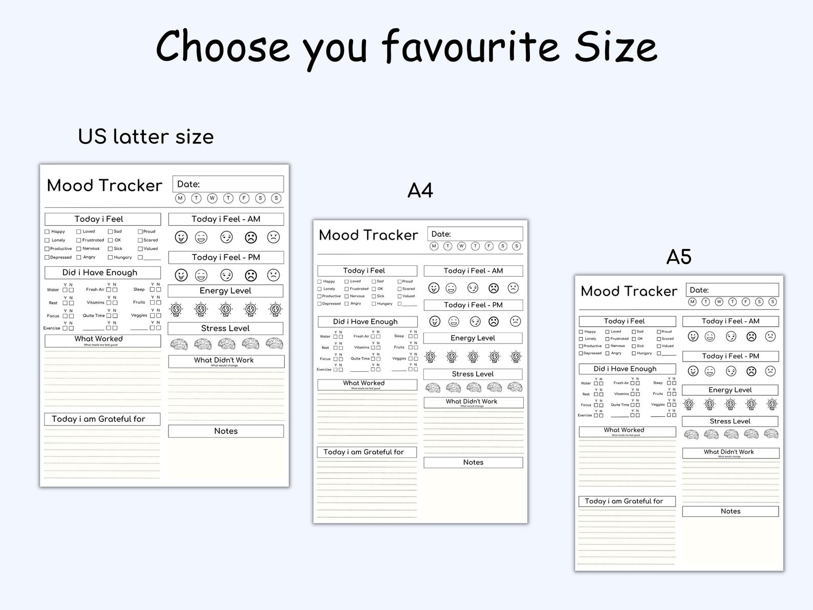 Daily Mood Tracker Journal Template, Daily Mood Tracker Printable ...