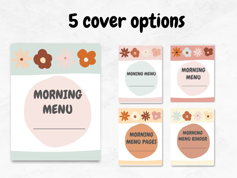 PRESCHOOL Morning Menu, Homeschool Morning Menu, Morning Menu ...