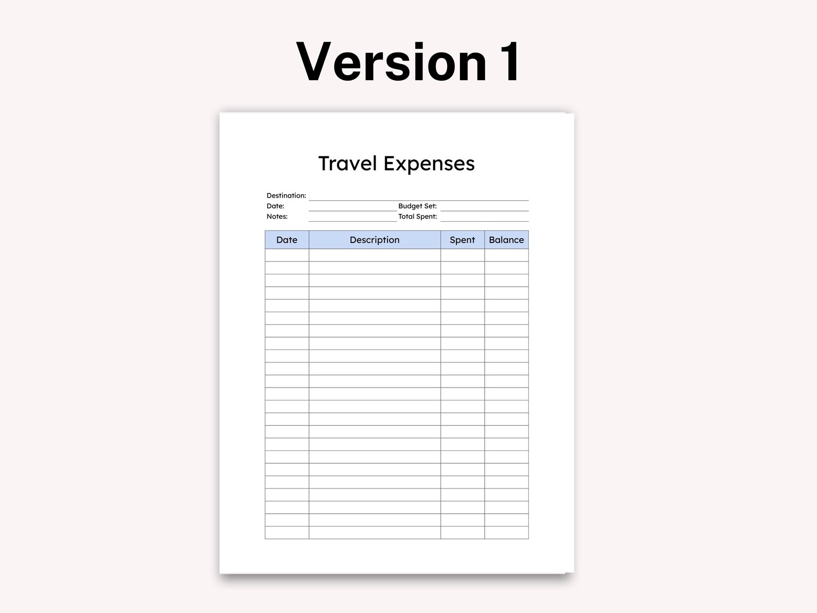 Printable Daily Travel Expenses Checklist, Trip Expenses, Vacation ...