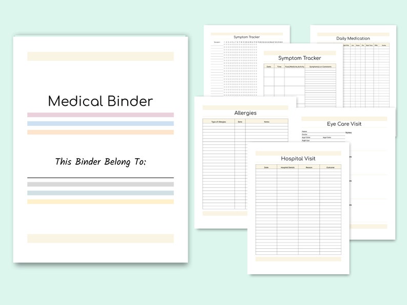 Medical Binder Printable, Medical Log, Medical Planner Bundle, Medical ...