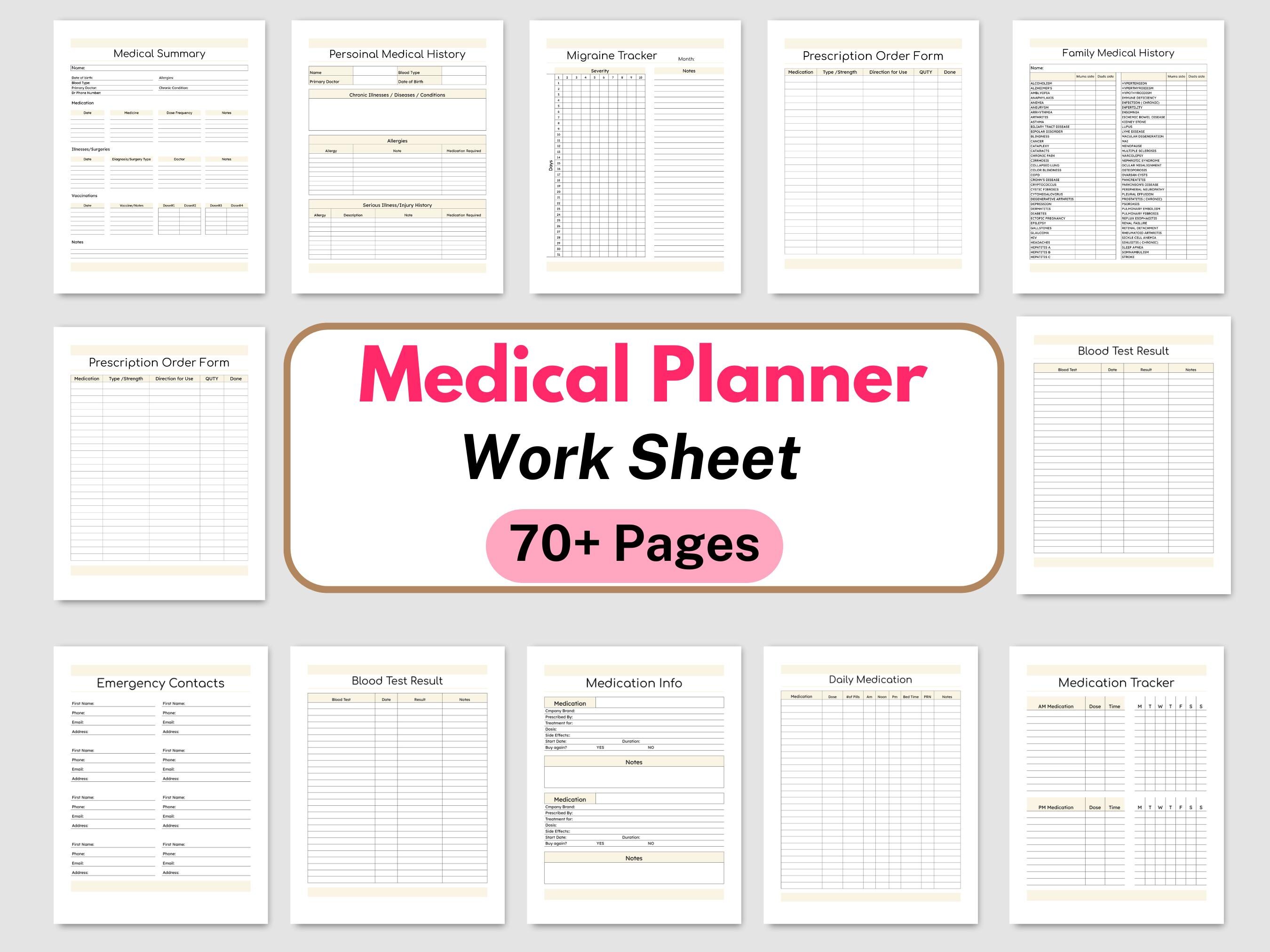 Medical Binder Printable, Medical Log, Medical Planner Bundle, Medical ...
