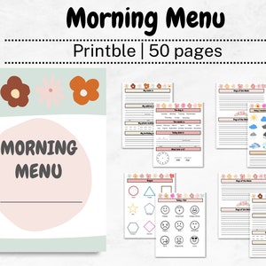 PRESCHOOL Morning Menu, Homeschool Morning Menu, Morning Menu ...