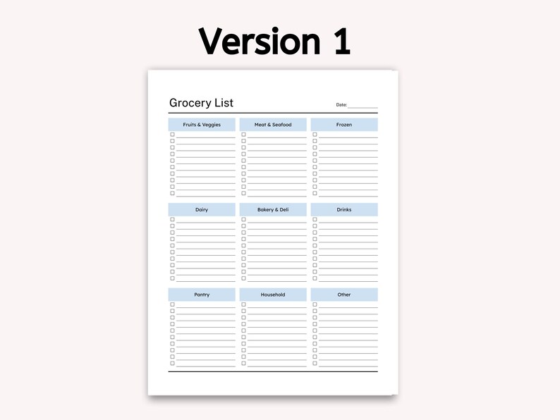 Editable Grocery Master List-grocery Planner-grocery Checklist, Master ...