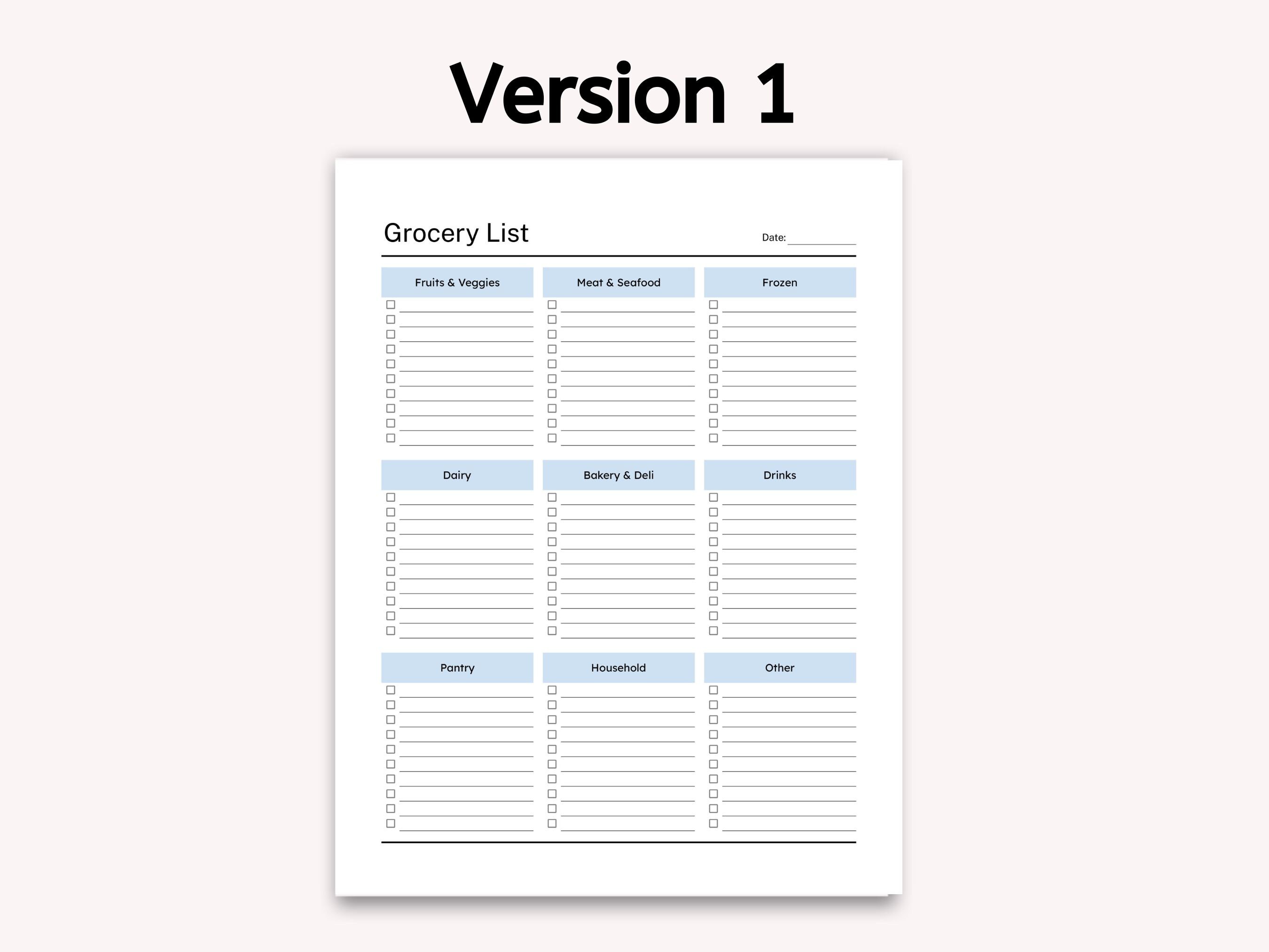Editable Grocery Master List-grocery Planner-grocery Checklist, Master ...