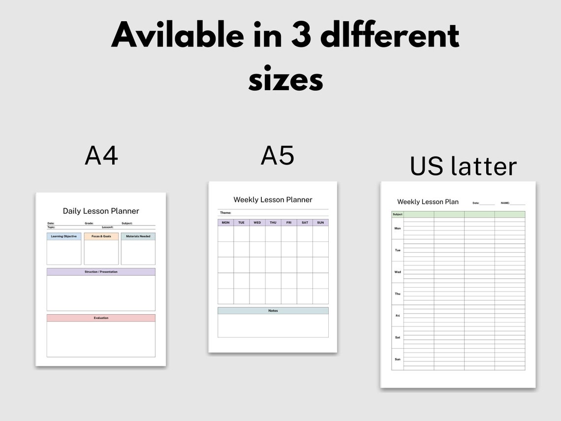 Weekly Lesson Plan Template, Lesson Planner Bundle, Lesson Plan Book ...