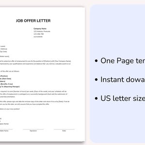 Professional Offer Letter MS Word Template, Employment Offer Letter ...