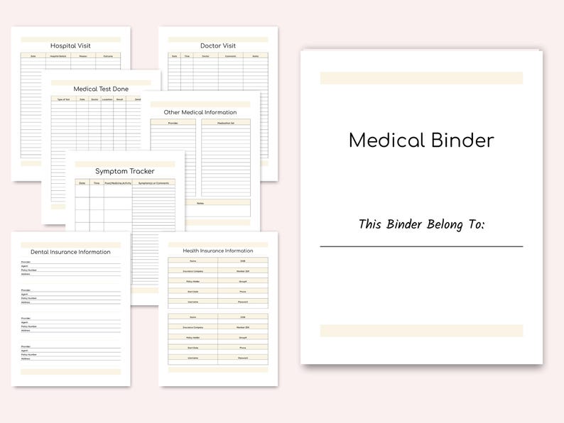 Medical Planner Chronic Illness, Medical Binder, Medical History ...
