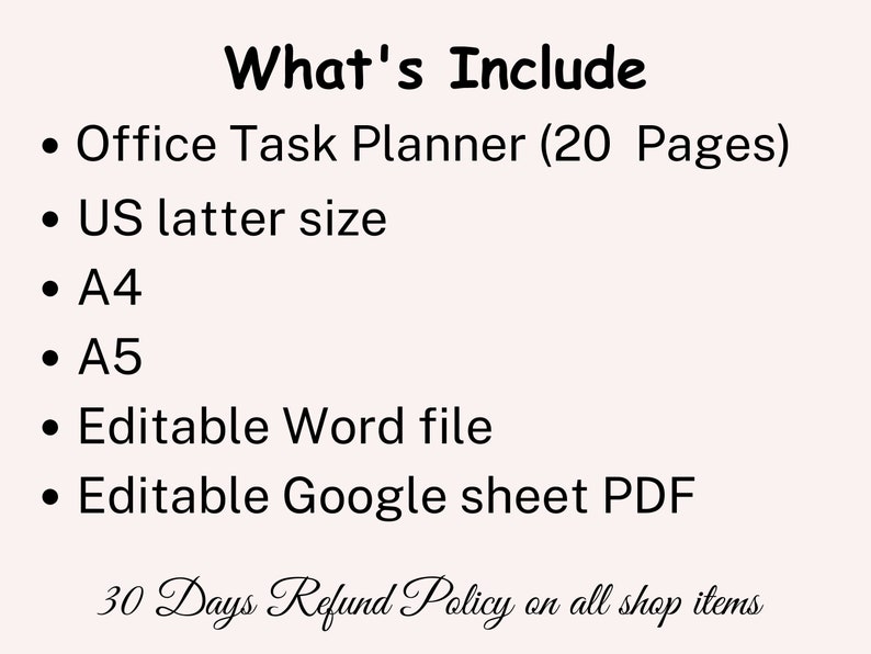 Office Work Planner and Organizer, Office Tasks Schedule Planner, Work ...