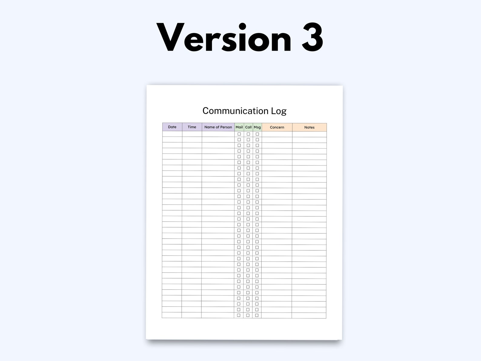 Communication Log Printable, Parent Communication Log, Call Log ...