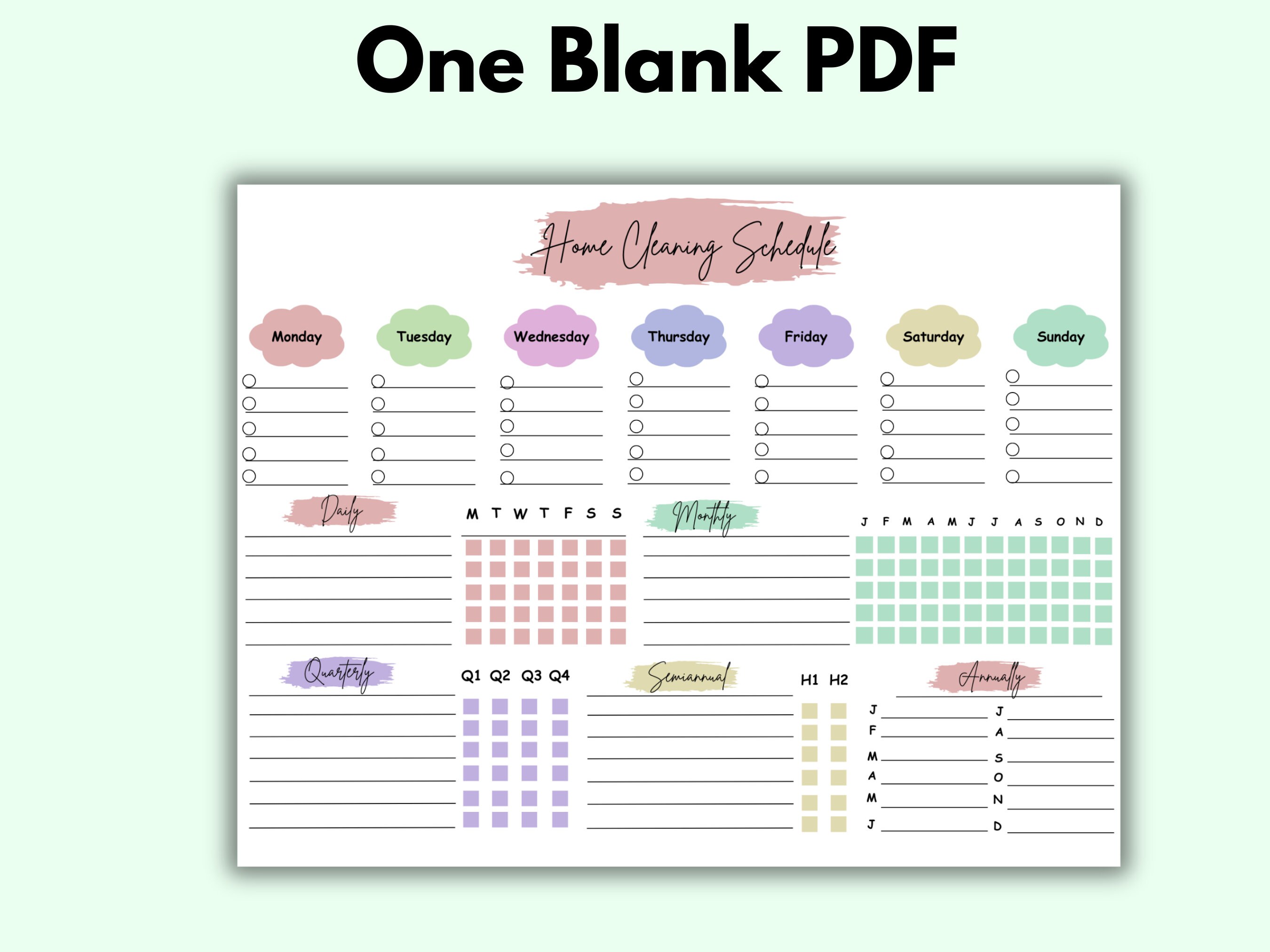 Flylady Printable Schedule, Editable Cleaning Schedule, Quarterly Check ...