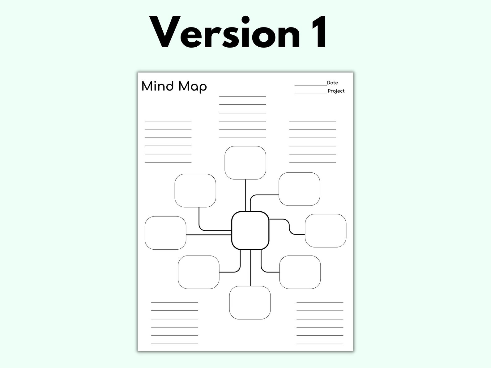 Mind Map Template, Concept Map Planner, Idea Map, Brain Dump Printable ...