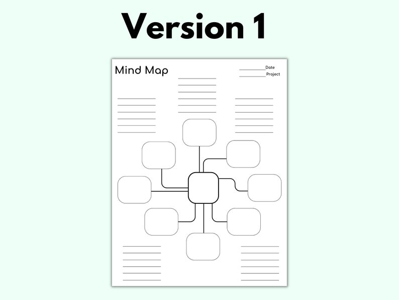 Mind Map Template, Concept Map Planner, Idea Map, Brain Dump Printable ...