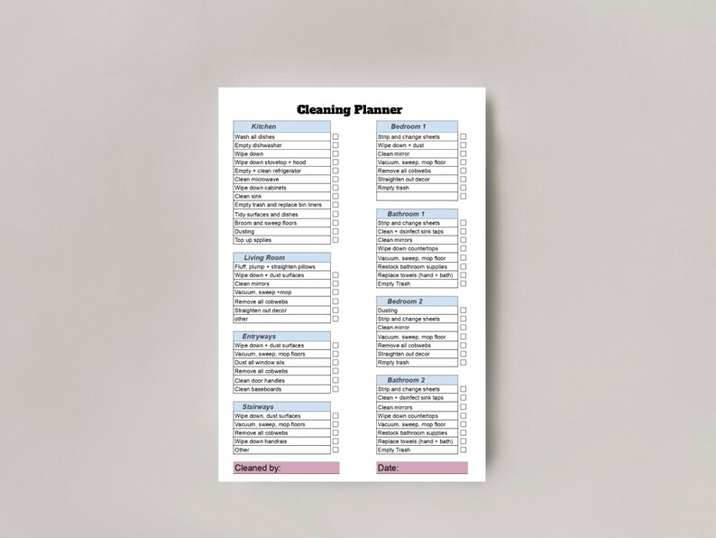 Housekeeping Checklist Printable, Flylady Cleaning Control Journal ...