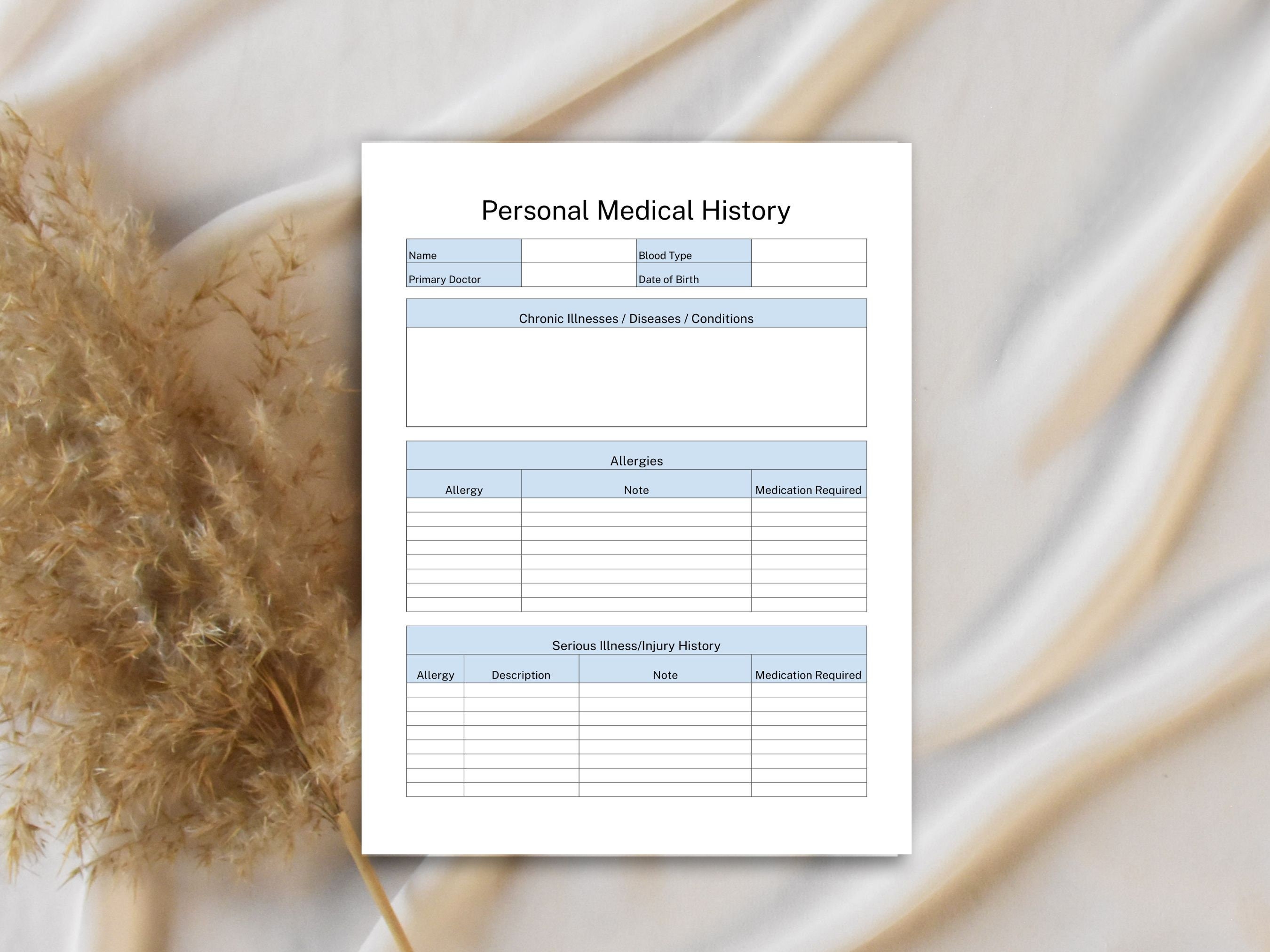 Medical History Form, Medical Log, Medical Forms Printable, Medical ...
