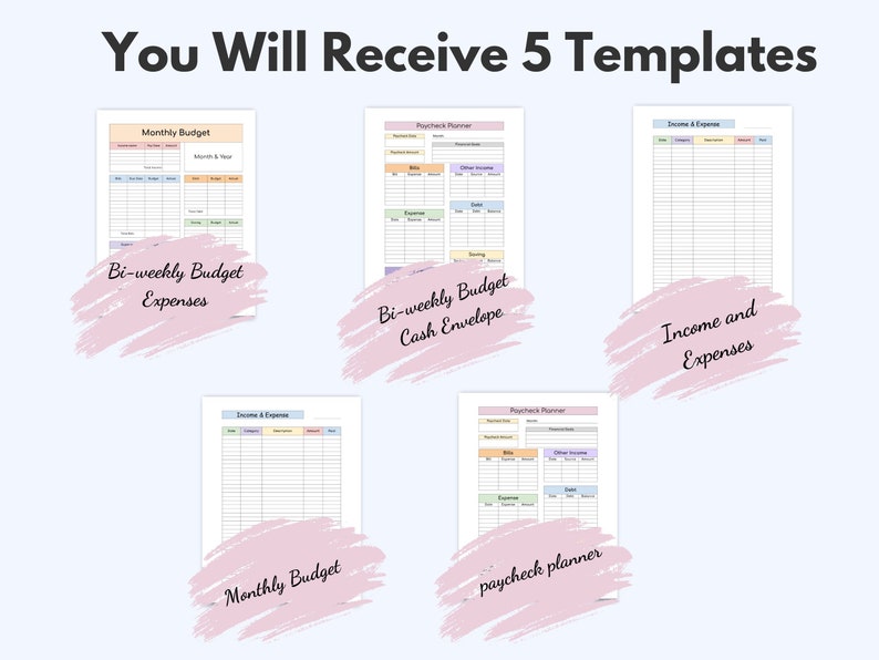 EDITABLE Biweekly Fortnightly Budget Planner, Printable Bi Weekly ...