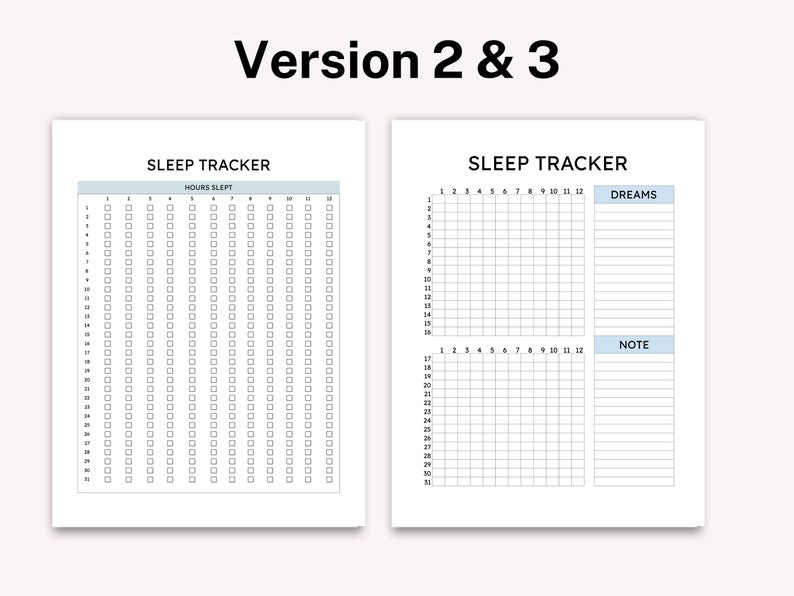 Sleep Tracker Printable Template, Monthly Sleep Log, Sleep Log AM PM ...