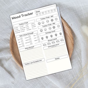 Daily Mood Tracker Journal Template, Daily Mood Tracker Printable ...