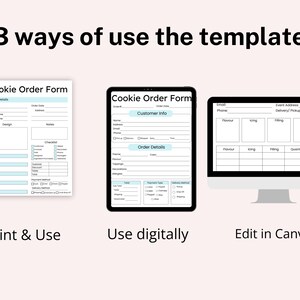 Cookie Order Form, Bakery Order Form, Cake Order Form, Cookies Order ...