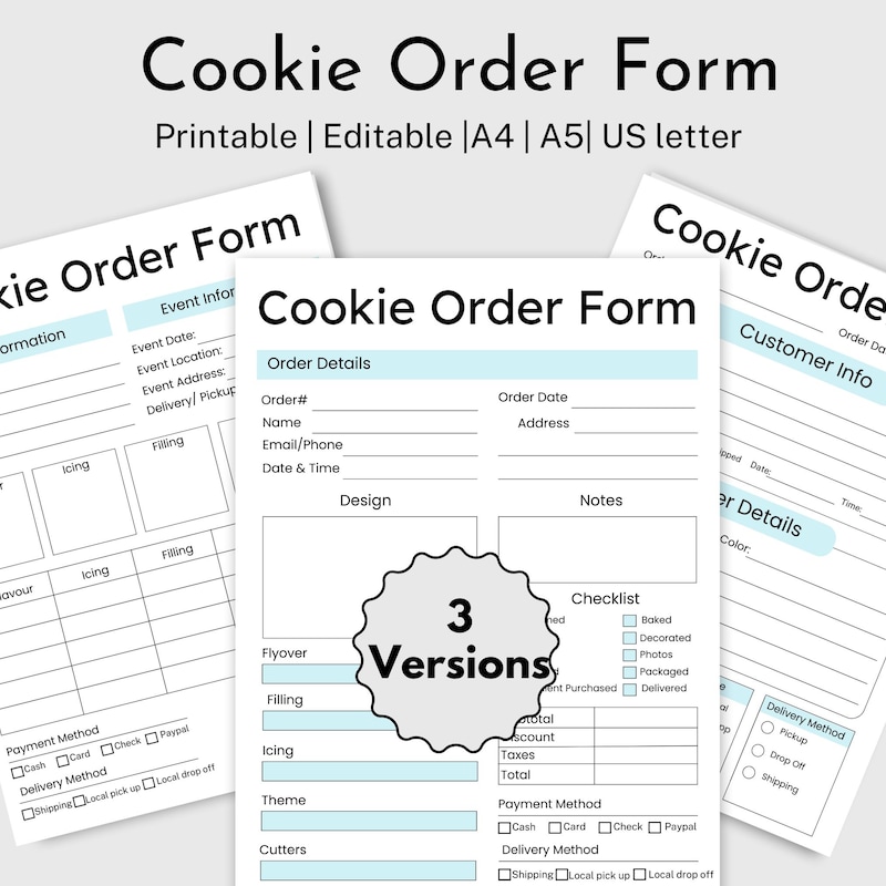 Cookie Order Form - Etsy