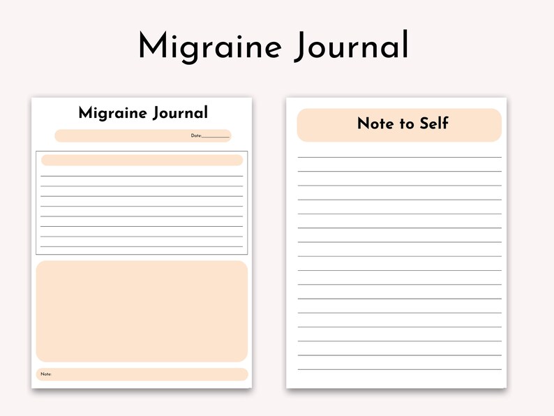 Migraine Tracker, Printable Headache Journal, Headache Log, Medical ...