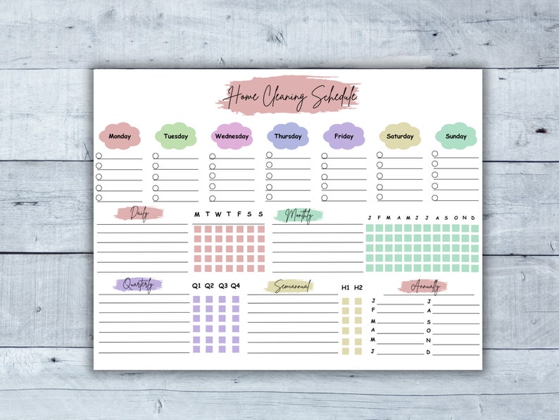 Flylady Printable Schedule, Editable Cleaning Schedule, Quarterly Check ...