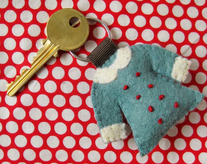 Keychain - Blue Coat With Red Buttons - Etsy
