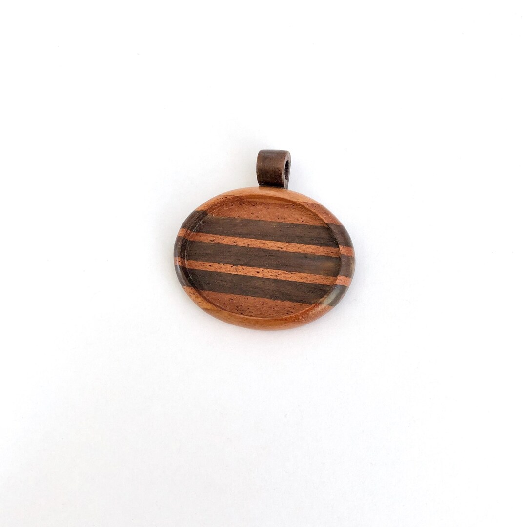 Finished Artisan Hardwood Pendant Blank Hardwood Wooden Bail 30 X 40 Mm ...