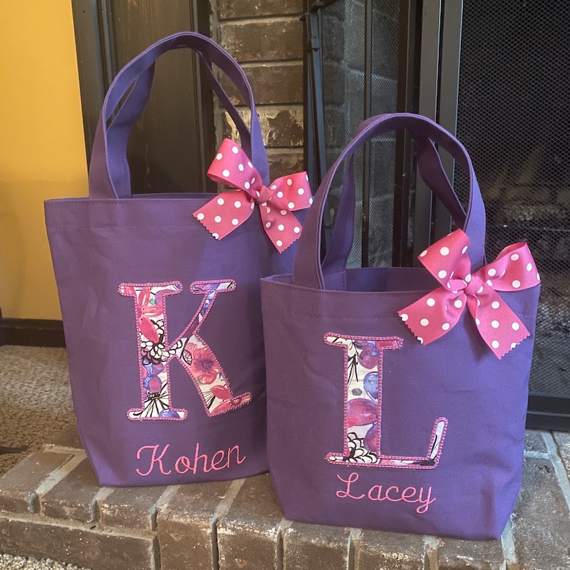 Kids Book Bag Initial - Etsy
