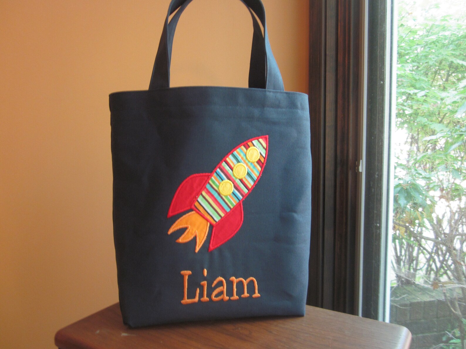 TOTE BAG Rocket Space Ship Personalized Toddler or Big Kid - Etsy