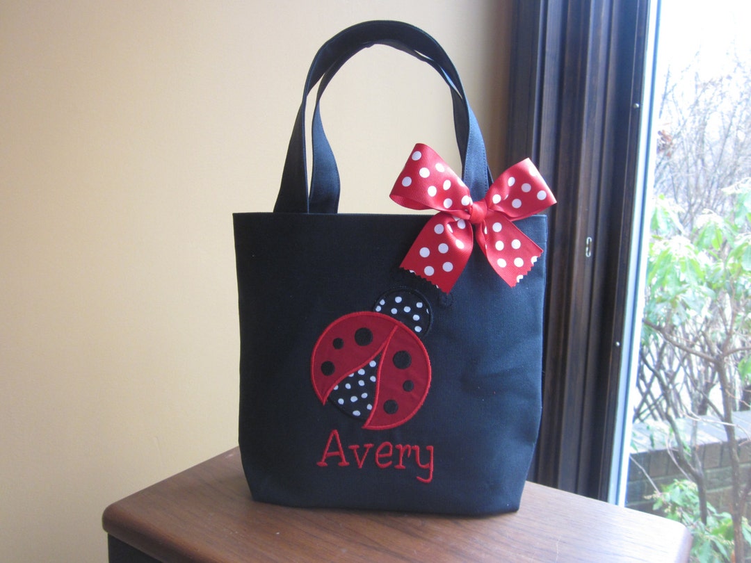 TOTE BAG Lady Bug Custom Designed and Personalized Toddler or Big Kid ...