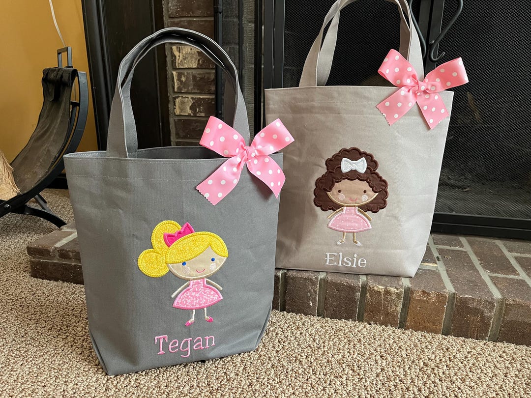 TOTE BAG Girly Girl Custom Designed and Personalized Toddler or Big Kid ...