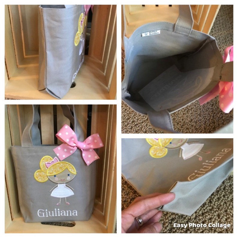 TOTE BAG Girly Girl Custom Designed and Personalized Toddler or Big Kid ...