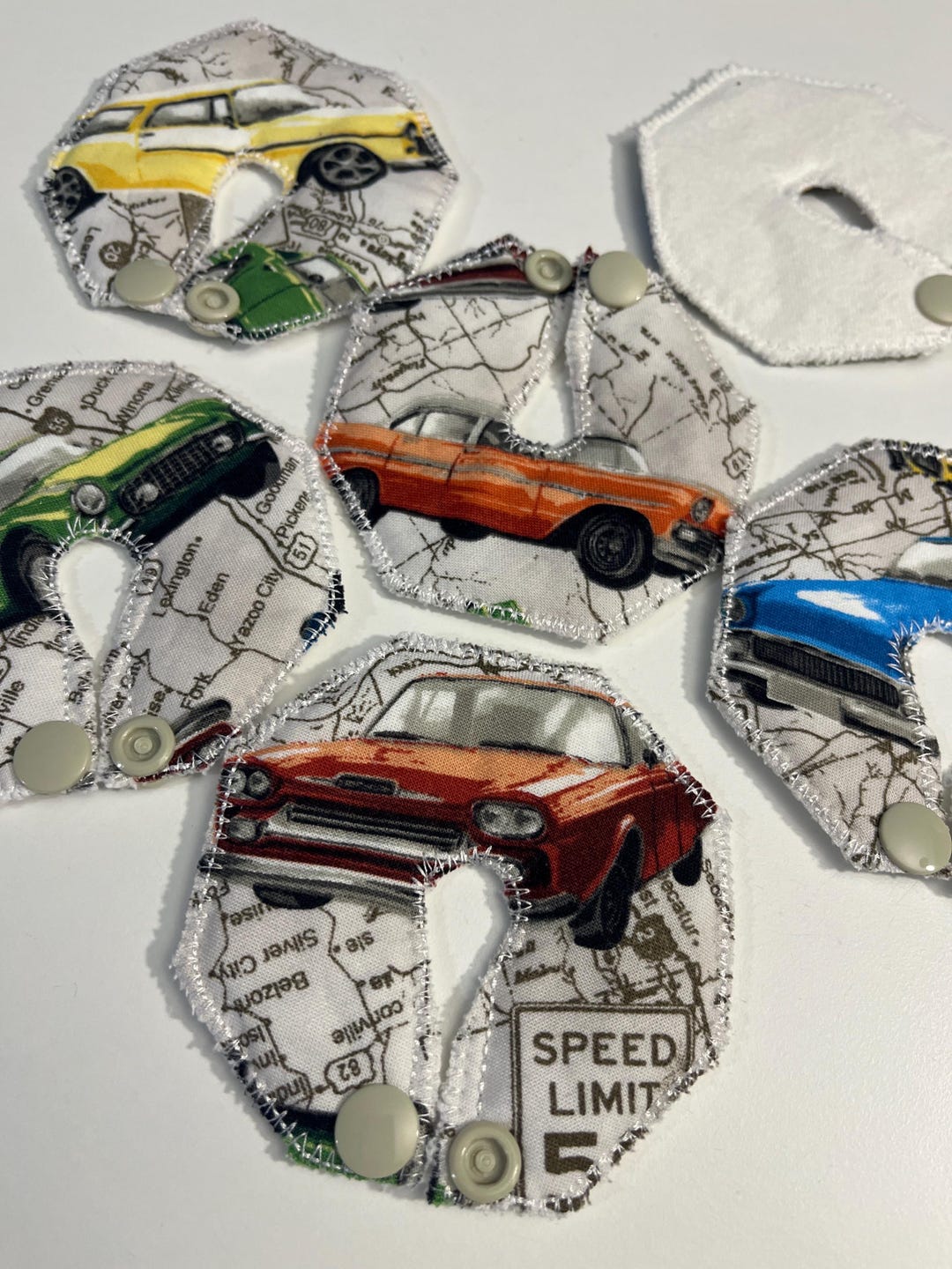 LARGE 3.5” Classic Cars Gtube Pads, Tubie Pads, G Tube Button Feeding ...
