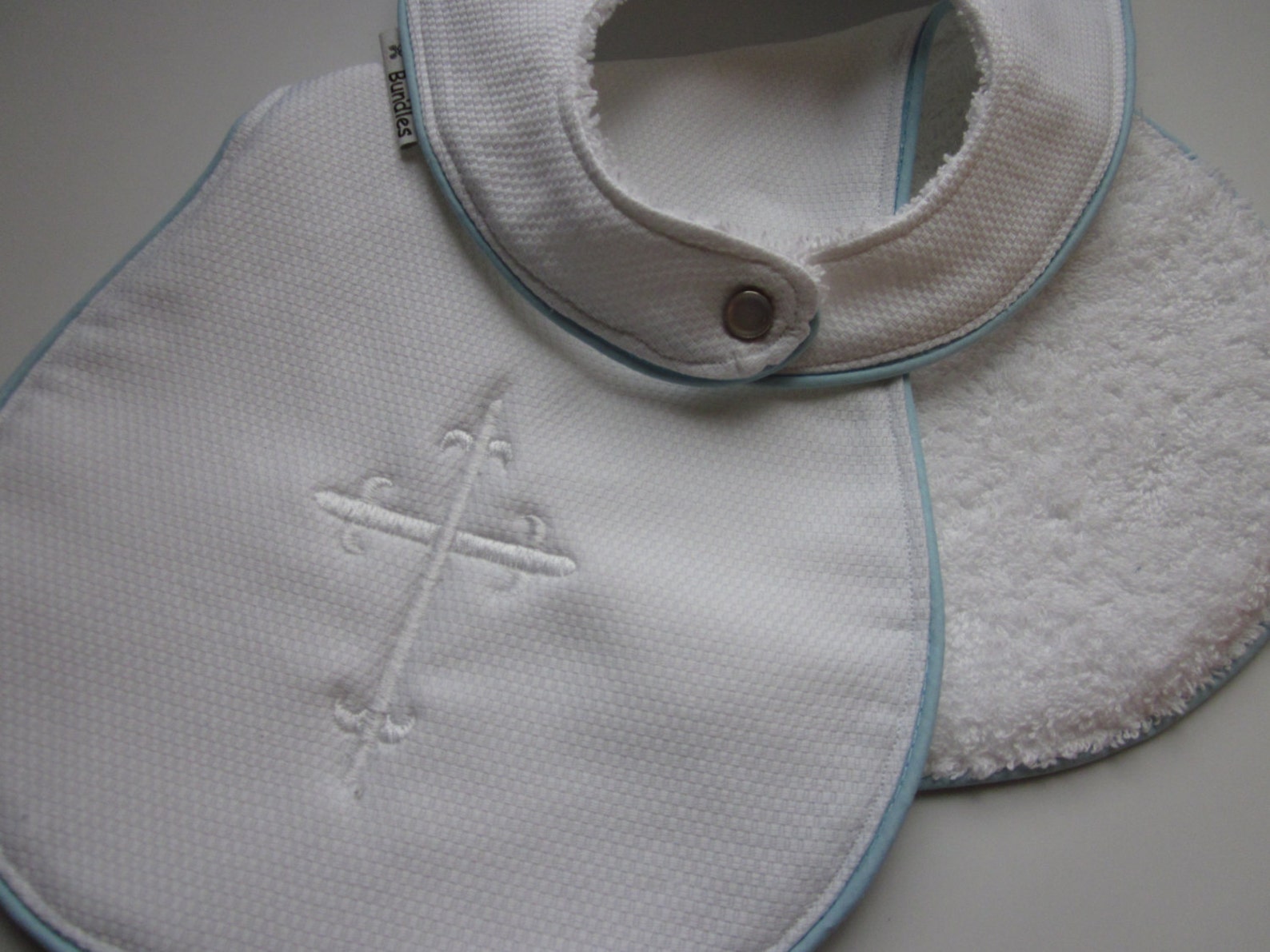 BABY BIB Personalized Formal White Bib and Burp Cloth With - Etsy
