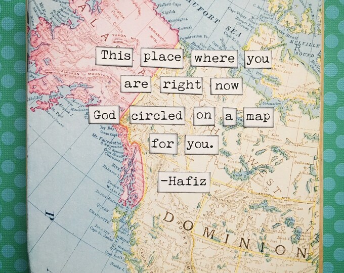 God Circled on a Map for You Hafiz Quote Inspirational Wood Mixed Media ...