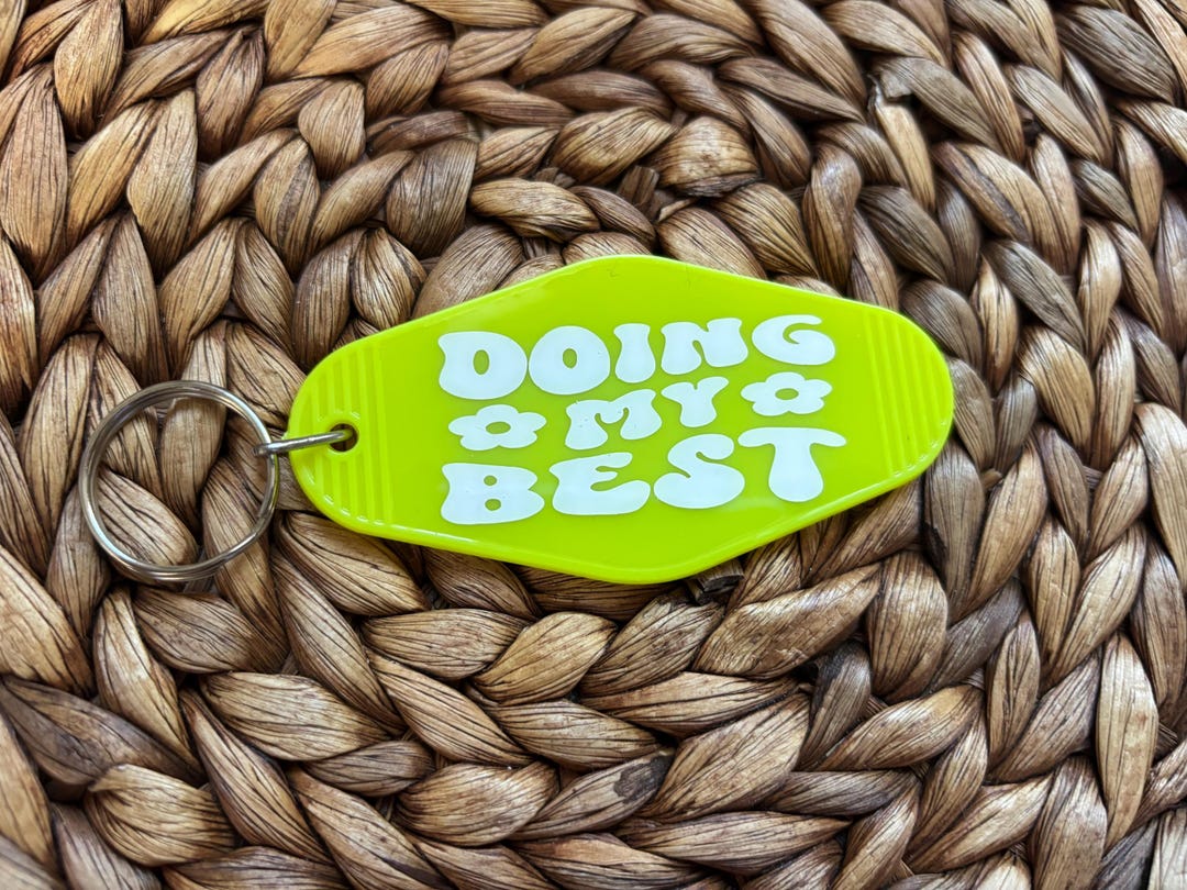 Cute Vintage Style Motel Keychain “doing My Best” Gift - Etsy