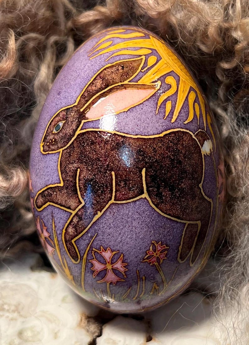 Pysanky Goose Egg Spring Rabbit - Etsy