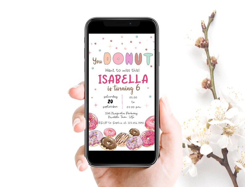 Editable Mobile Birthday Invitation Template, Birthday Party ...