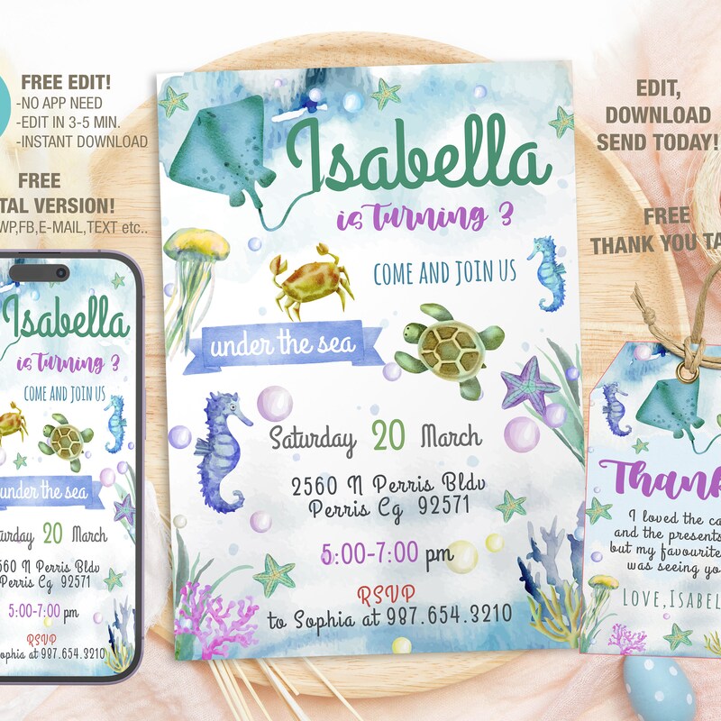 Ocean Invitation - Etsy