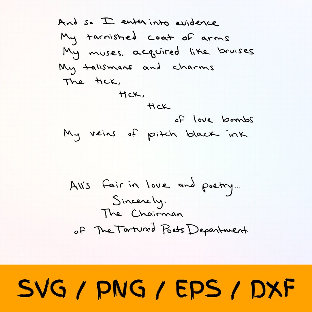 The Tortured Poets Department Bundle Svg the Eras Tour Merch Swiftie ...