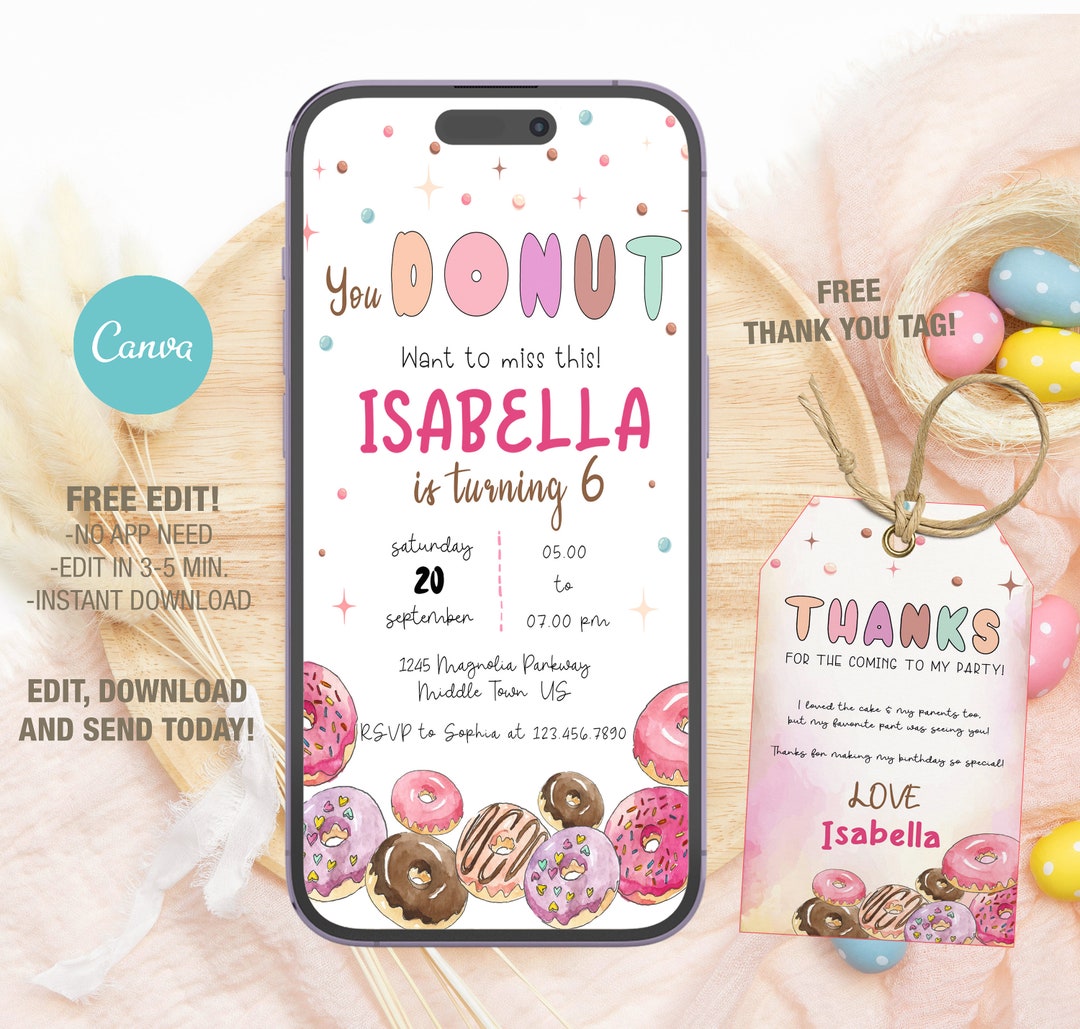 Editable Mobile Birthday Invitation Template, Birthday Party ...
