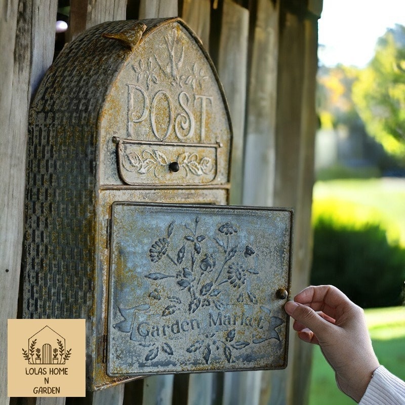 Rustic Retro Cast Iron Letter Box Garden Ornament Iron Garden Ornament ...