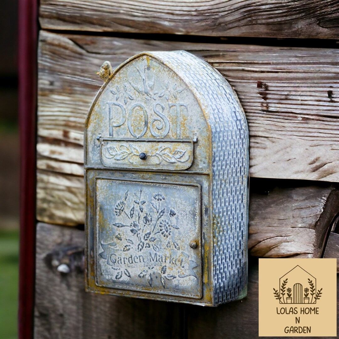Rustic Retro Cast Iron Letter Box Garden Ornament Iron Garden Ornament ...