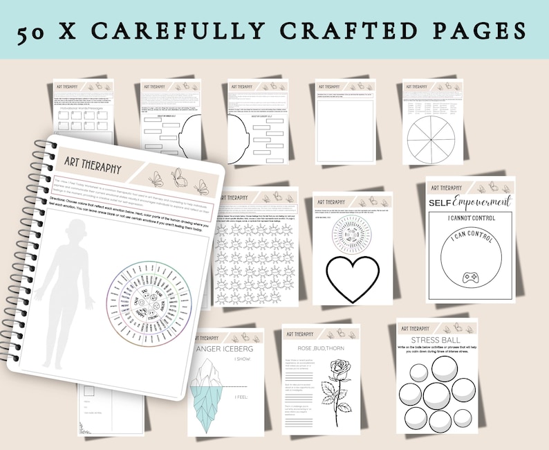Art Therapy Worksheets for Mental Health and Self Esteem . Therapy Book ...