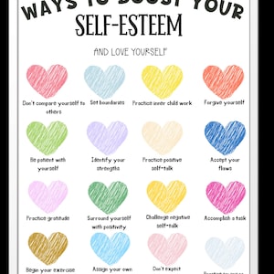 Self Esteem Printable Wall Art, Mental Health Printable, Self Love ...