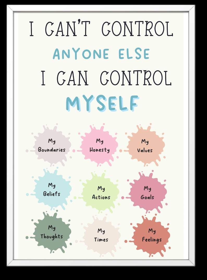 I Can Control, Therapy Office Decor, Therapist Office Wall Art, School ...